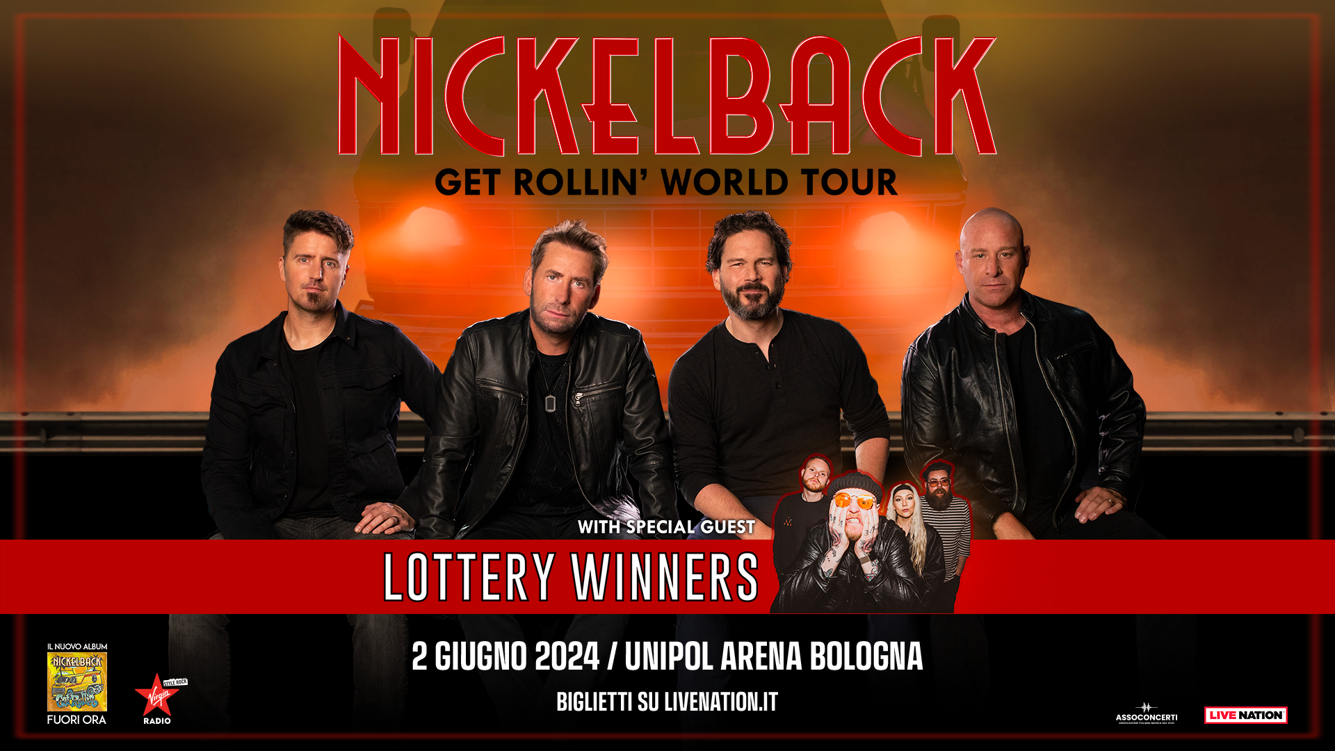 Nickelback in concerto il 2 giugno 2024 a Bologna: info e biglietti